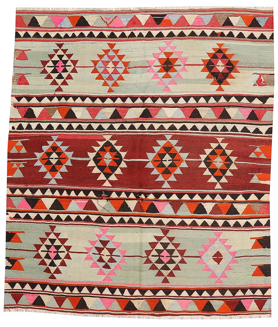 Vintage Decorative Turkish Kilim rug